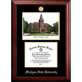 Michigan State University Linton Hall Gold embossed diploma frame with ...
