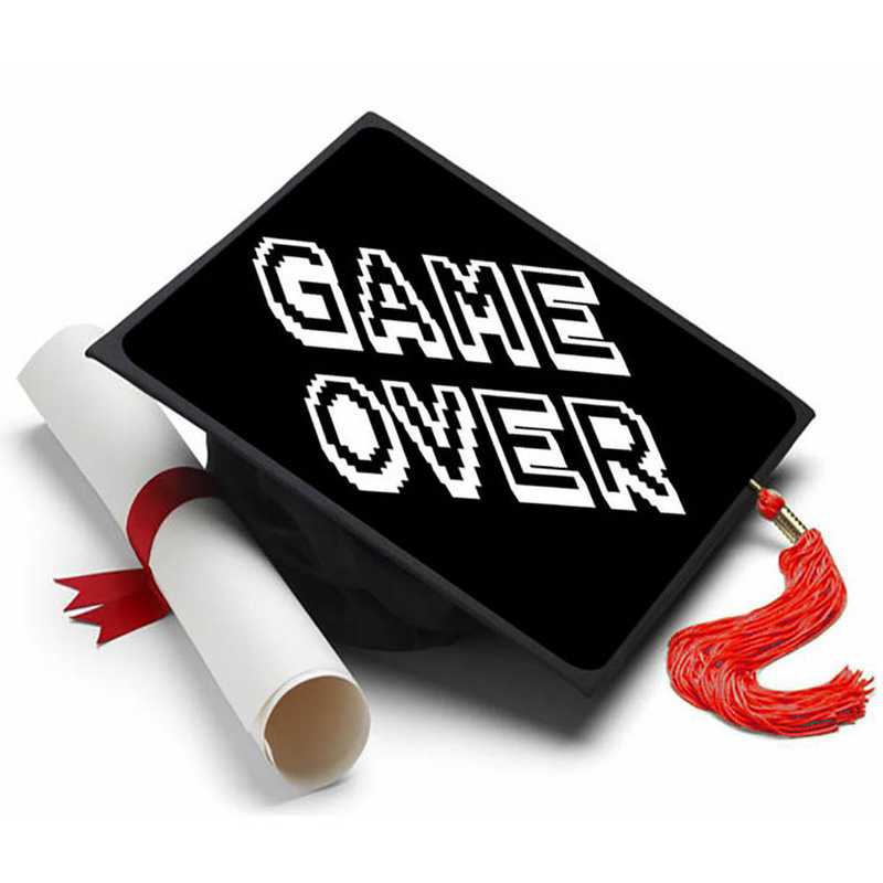 Game Over Graduation Cap Topper Decoration
